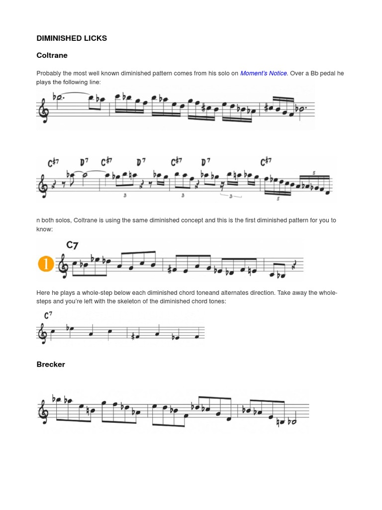 Diminished Licks PDF 2 | PDF | Chord (Music) | Scale (Music)