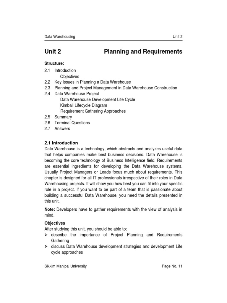 BC0058 SLM Unit 02 | PDF | Data Warehouse | Databases