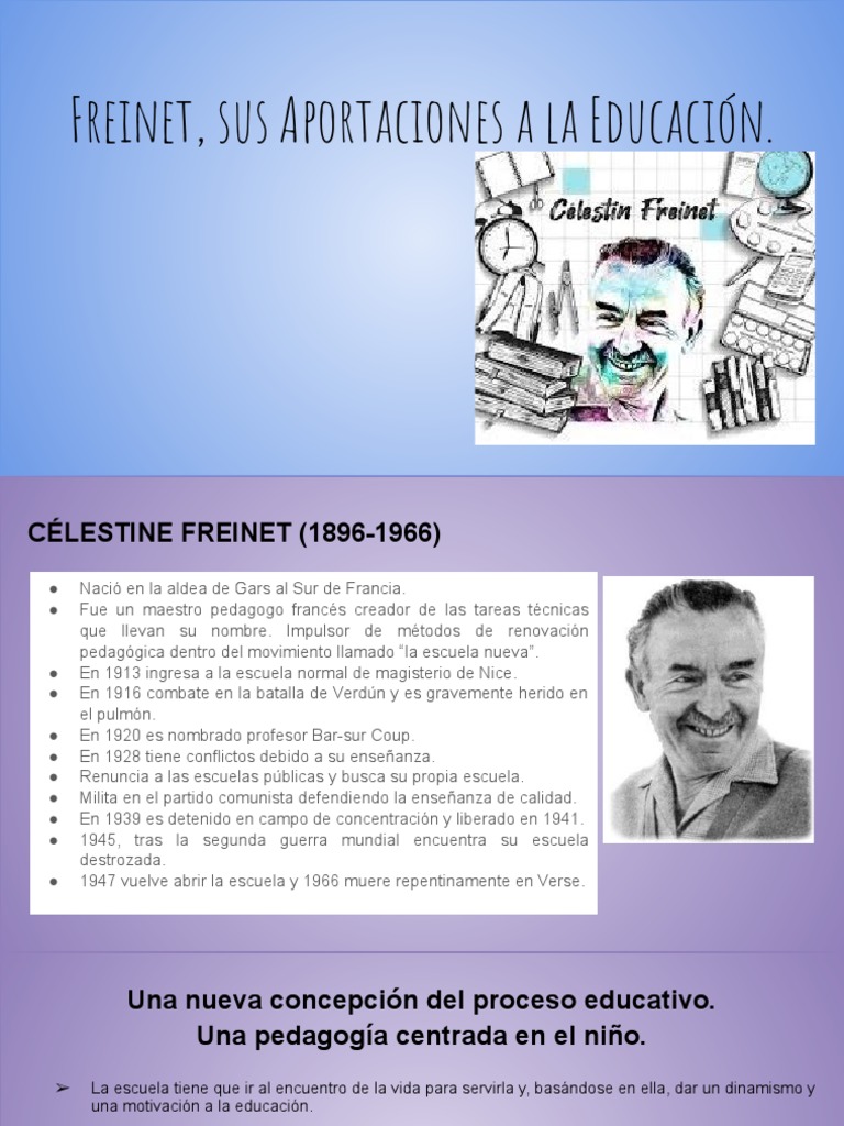 Aportaciones de Célestin Freinet a la Educación | PDF | Cognición