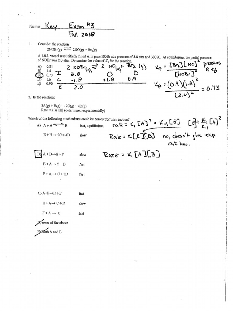 Practice For Exam - 3 Chem 101 Duke | PDF