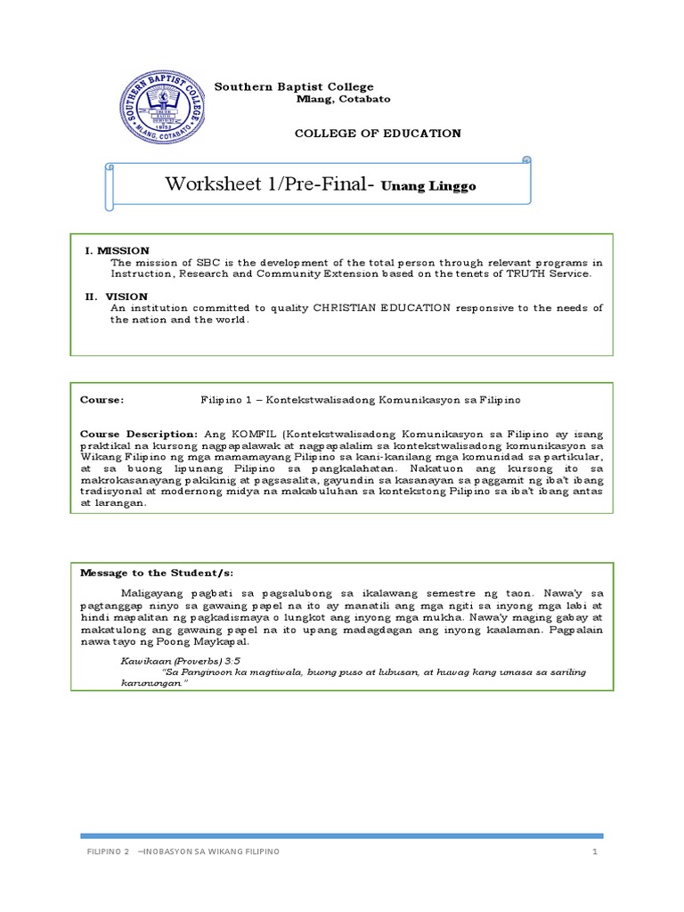 Fil 1-Pre-Final | PDF