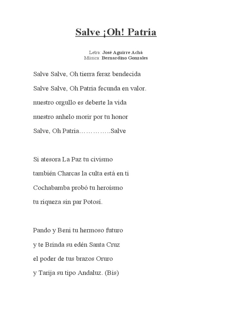 Salve Oh Patria | PDF
