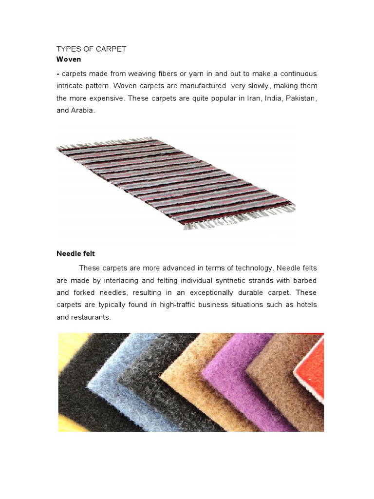 Woven - Carpets Made From Weaving Fibers or Yarn in and Out To Make A ...