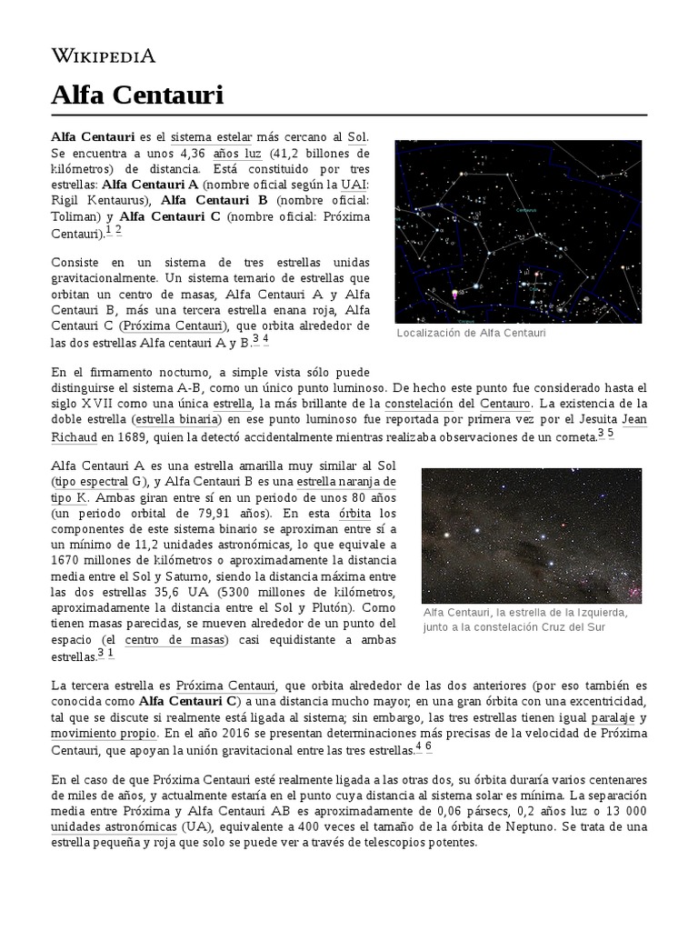 Alfa Centauri | PDF | Exoplaneta | Estrellas
