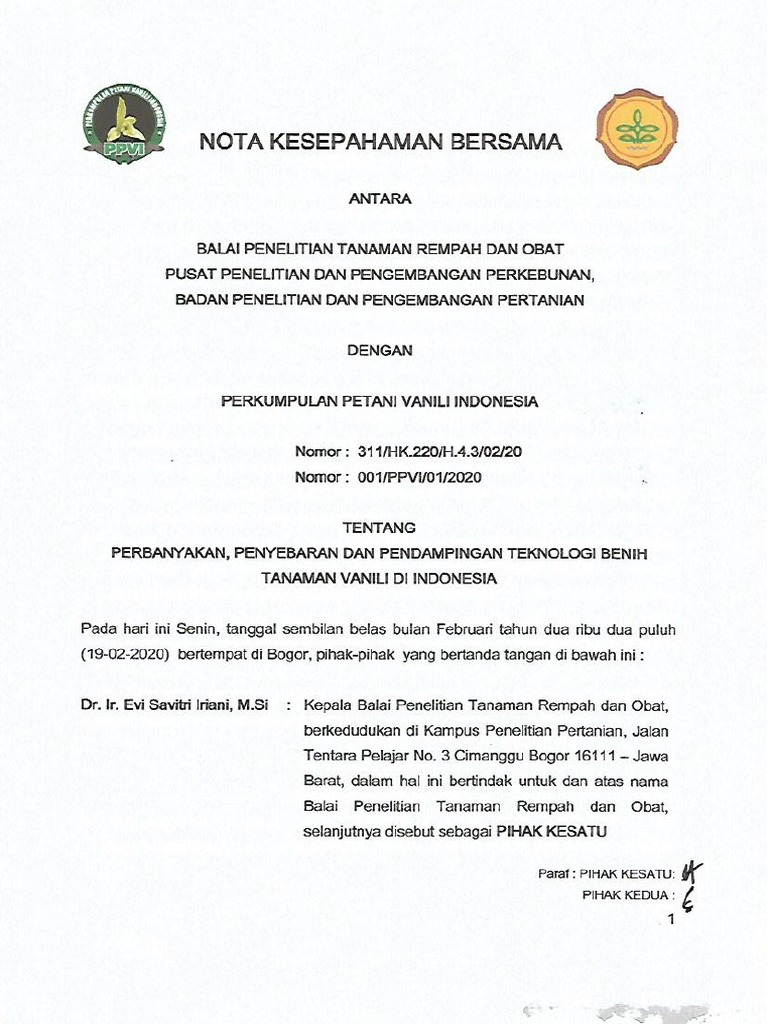Balittro Perkumpulan Petani Vanili Idonesia 2020 | PDF