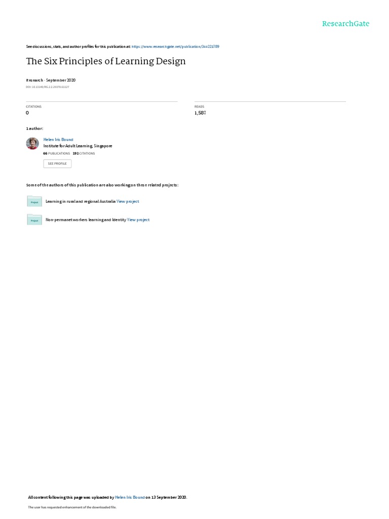 The Six Principles of Learning Design | Download Free PDF | Learning ...