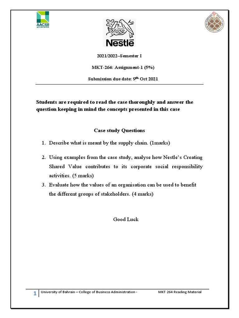 Case Study Nestle Assignment-1 | PDF | Cocoa Bean | Nestlé