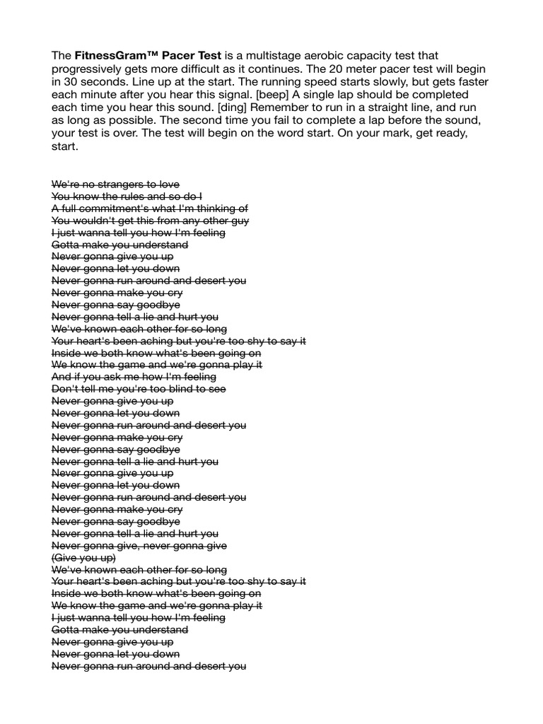 FitnessGram™ Pacer Test Guide | PDF