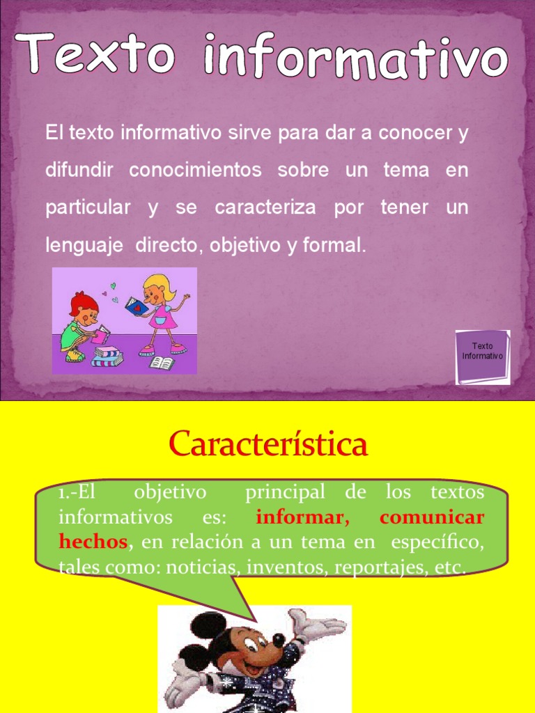 Características del Texto Informativo | PDF | Ciencias sociales ...