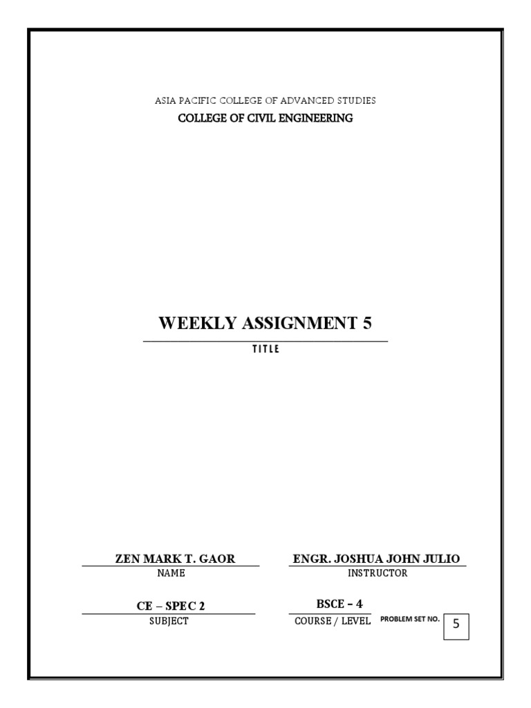 APCAS Template For Problem Set | PDF