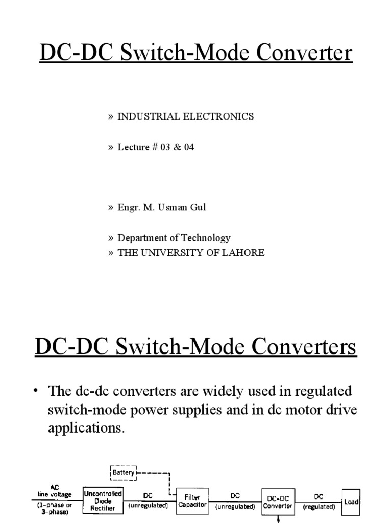 DC-DC Switch-Mode Converter Overview | PDF | Manufactured Goods | Power ...