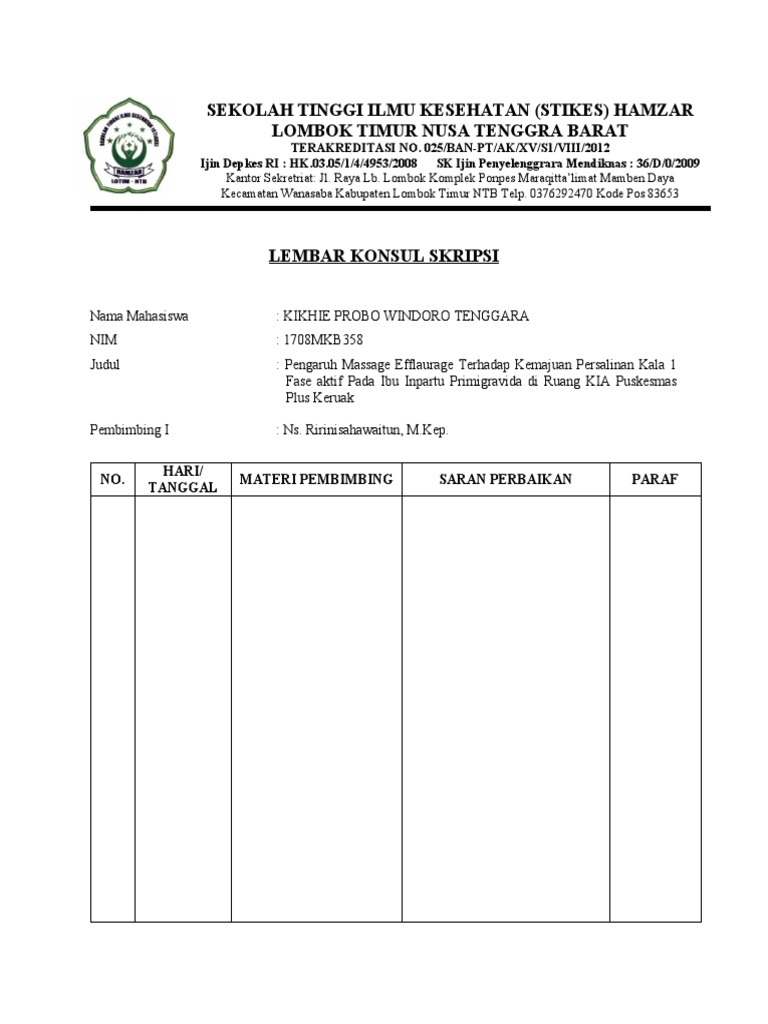Lembar Konsul SKRIPSI | PDF