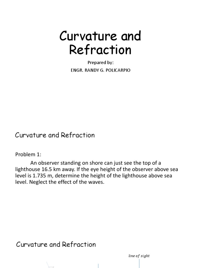 Curvature and Refraction - ExampleProblem | PDF | Refraction | Applied ...