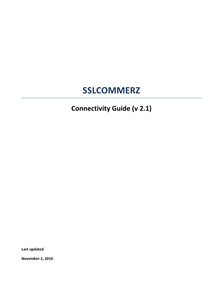 SSLCOMMERZ Connectivity Guide v2.1 | PDF | Financial Transaction | Online Shopping