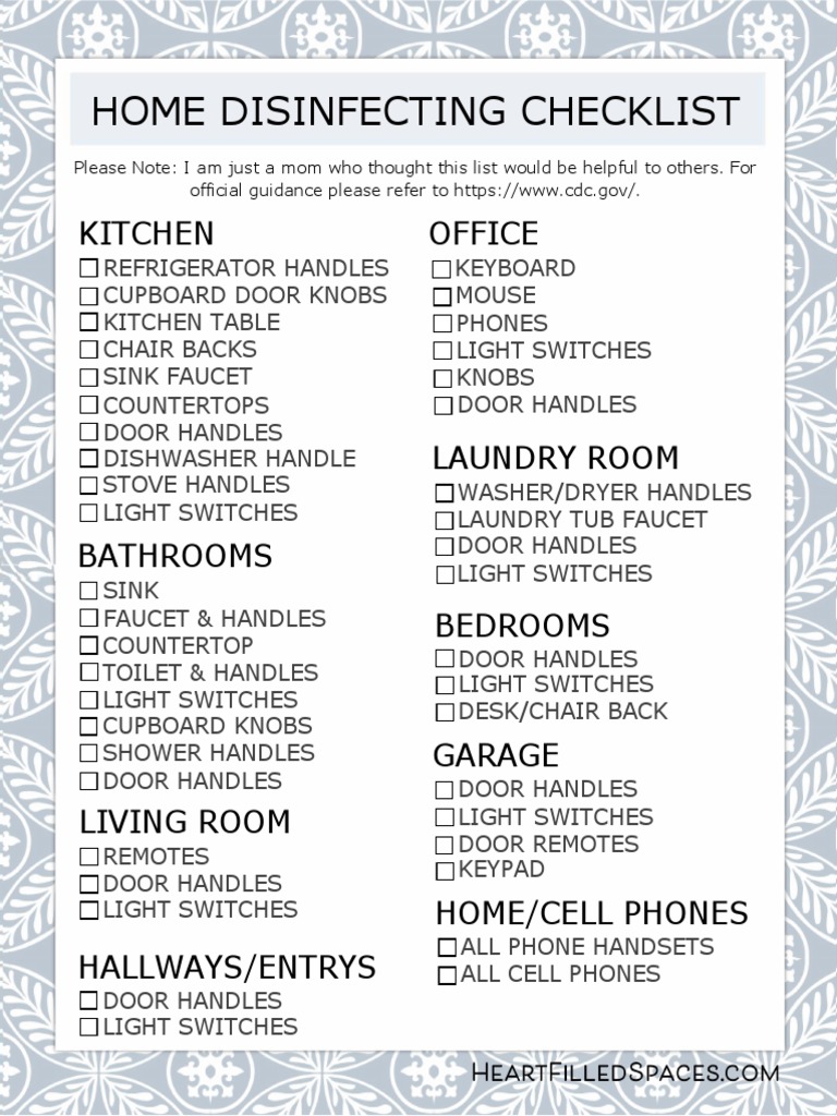 Editable Disinfecting Checklist | PDF