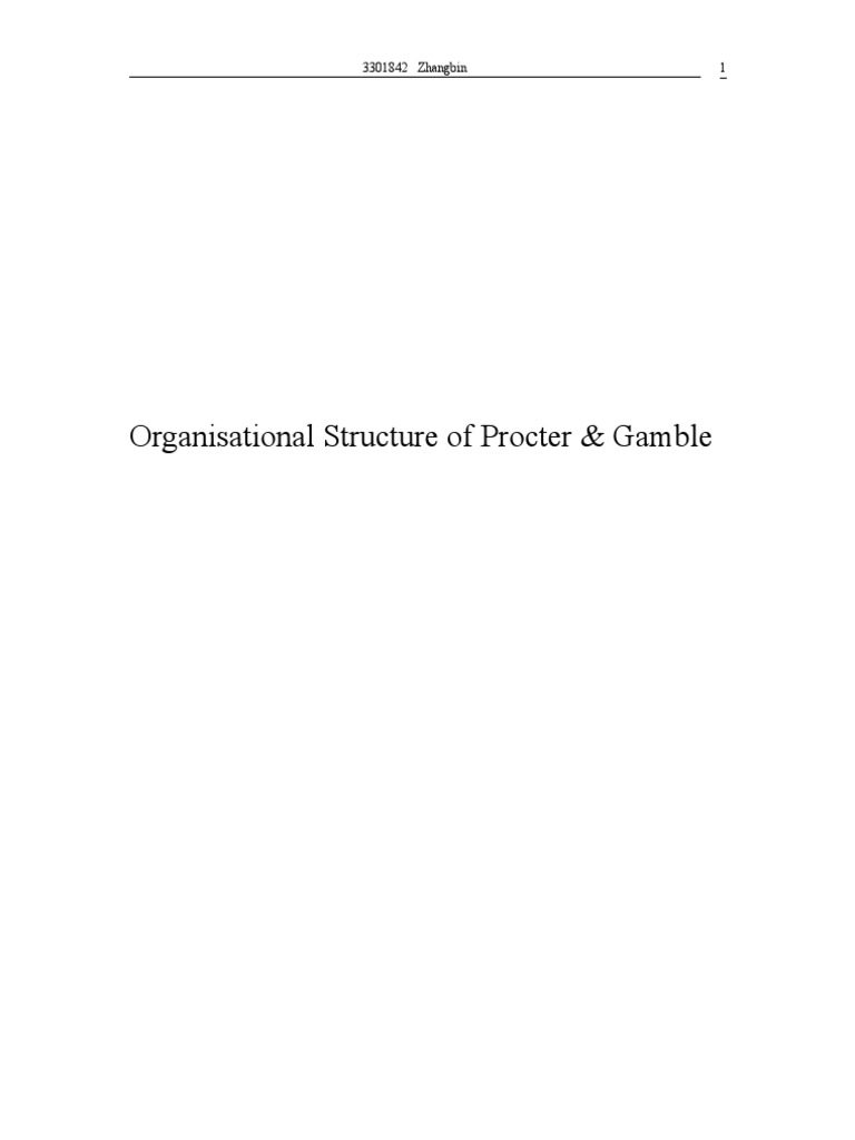 Organisational Structure of Procter | PDF | Organizational Structure ...