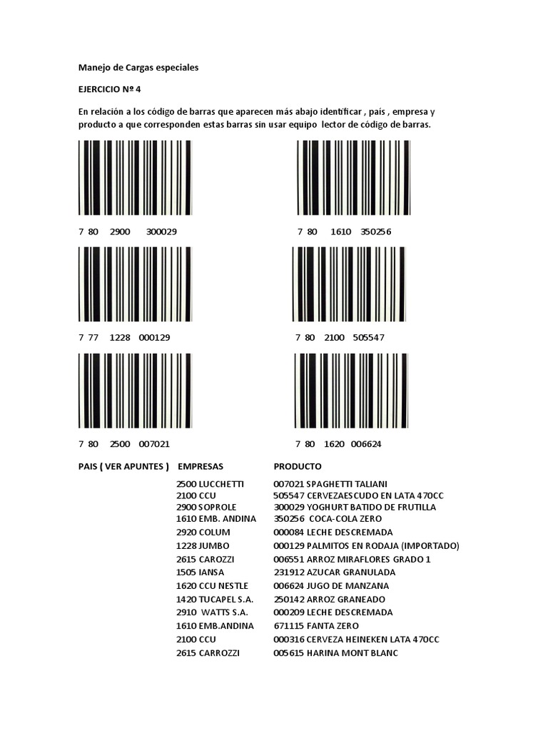 EJERCICIO #4 Codigo de Barras | PDF