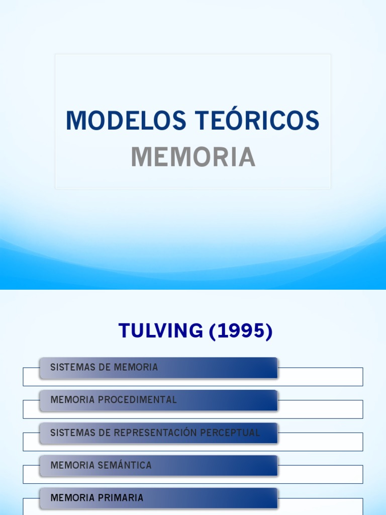 Modelos Teóricos de La Memoria PRESENTACIÓN 2 | PDF