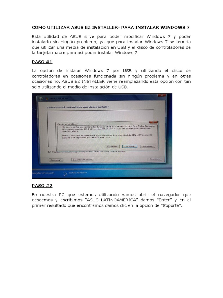 Como Utilizar Asus EZ Installer para Instalar Windows 7 | PDF | Windows ...