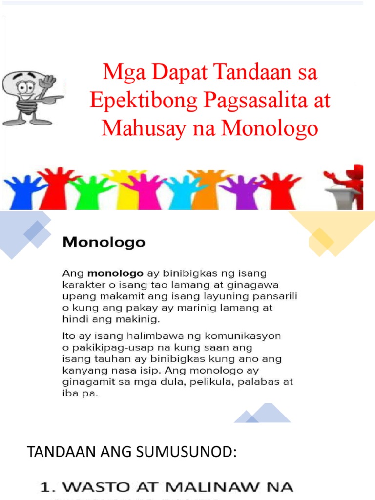Pagsasagawa NG Monologo | PDF