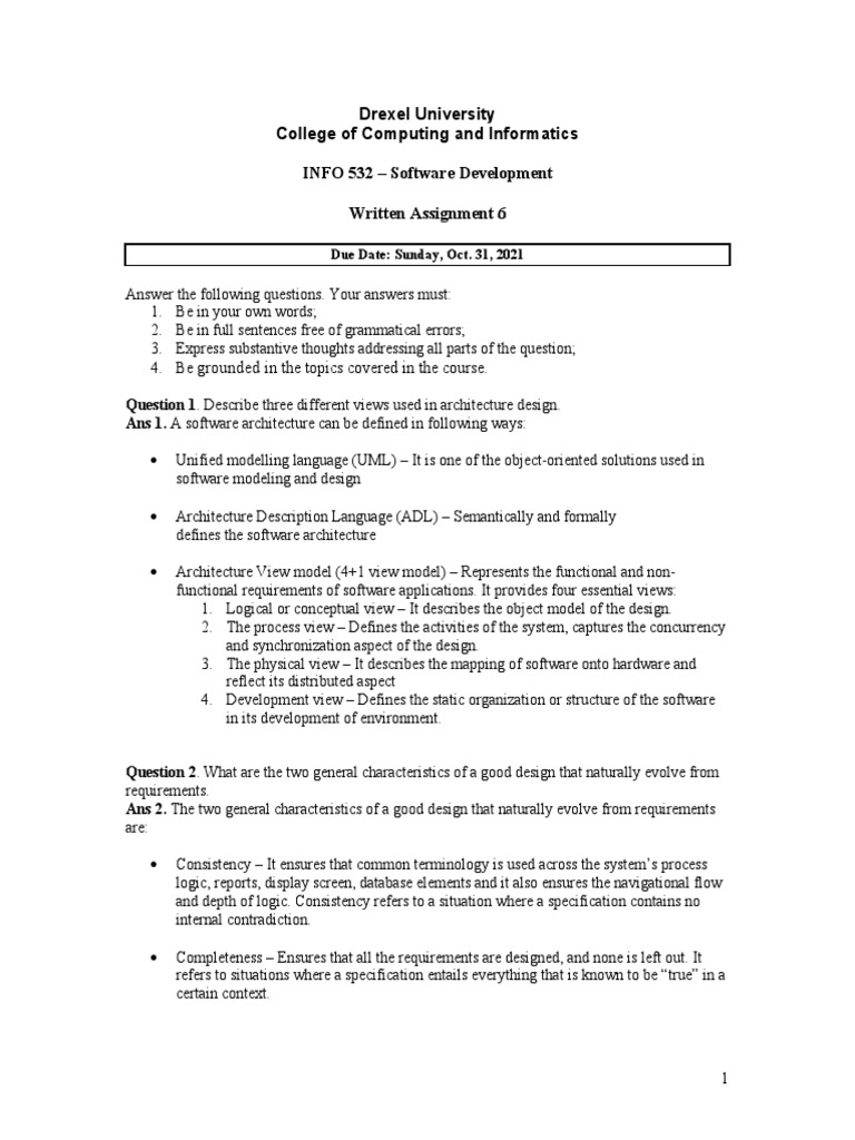 Software Development Assignment Overview | PDF | Conceptual Model ...