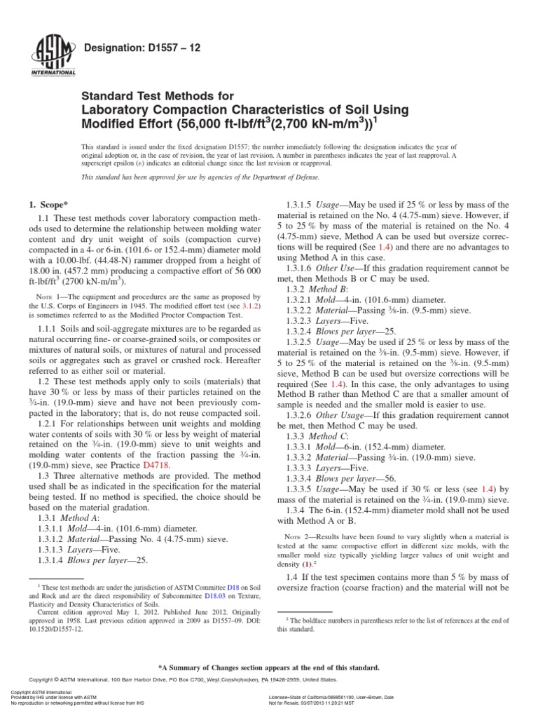 Astm d1557 Lproctor | PDF