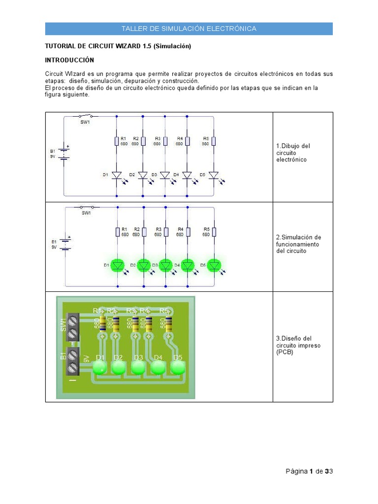 Circuit Wizard - Tutorial Simulacion | PDF | Resistencia Eléctrica y ...