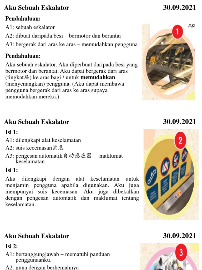 Contoh Karangan Aku Sebuah Eskalator Tahun 5 Aku Sebuah Eskalator Pdf