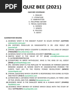 GENERAL KNOWLEDGE QUIZ BEE Practice Test | PDF | Chemical Elements | Metals