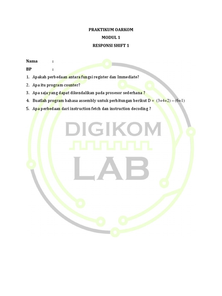 Responsi Shift 1 | PDF