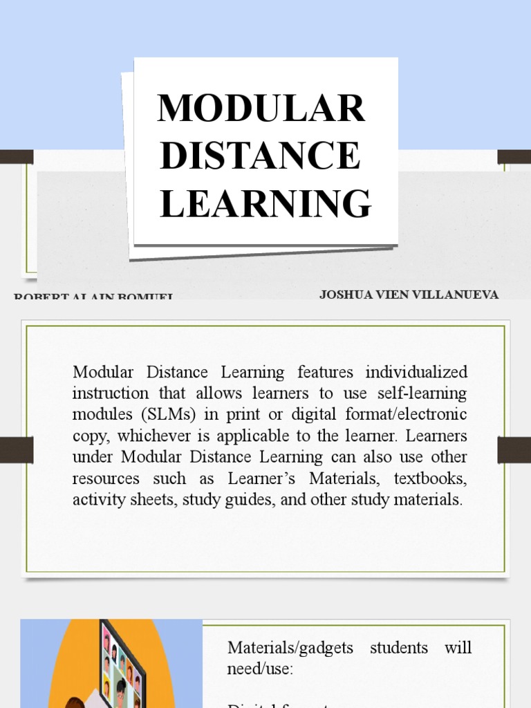 Modular Distance Learning | PDF
