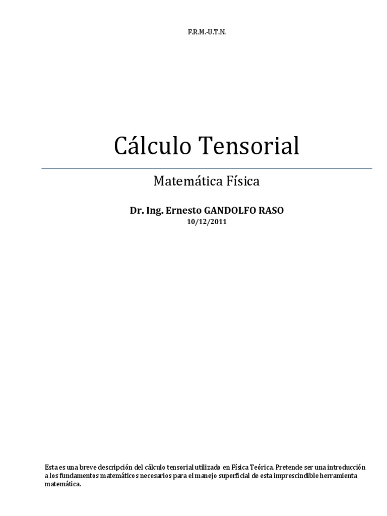 Cálculo Tensorial: Matemática Física | PDF | Colector | Relatividad general