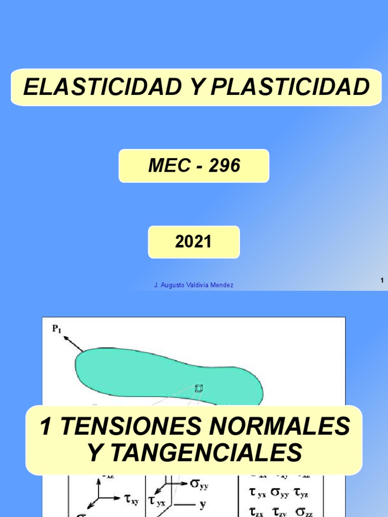 1 Tensiones Normales y Tangenciales | PDF | Estrés (Mecánica) | Resistencia de materiales