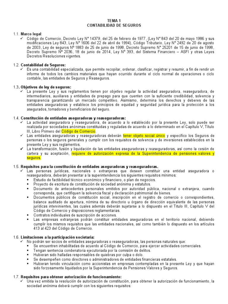 Tema 1 Contabilidad de Seguros | PDF | Seguro | Reaseguro