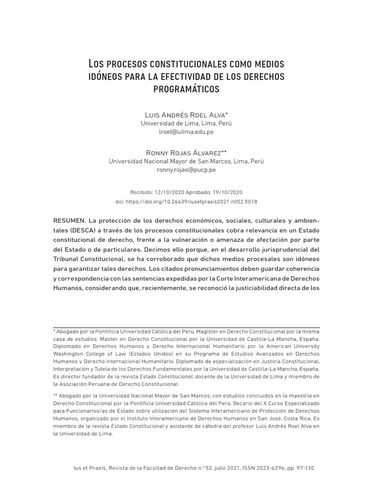 Roel+Alva+y+Rojas+%C3%81lvarez+ +Los+Procesos+Constitucionales+Como ...