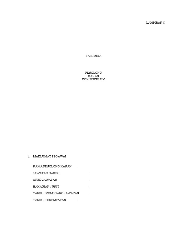 Fail Meja PK Koku | PDF