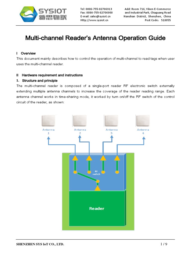 Multichannel Readers Antenna Operation Guide | PDF | Antenna (Radio ...