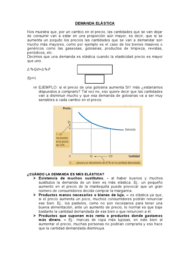 Demanda Elastica y Unitaria | PDF | Oferta y demanda | Elasticidad ...