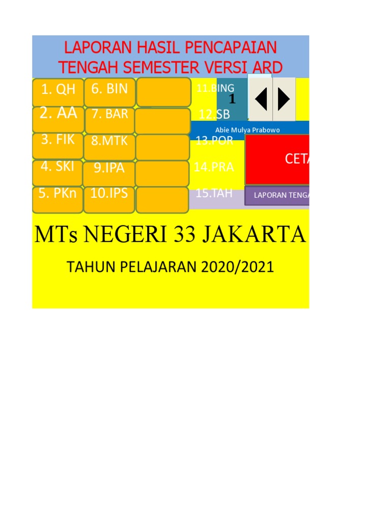 NILAI PENUGASAN MTK 73 RAPORT PTS Bu Eni | PDF