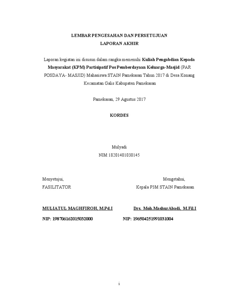 Lembar Pengesahan Dan Persetujuan | PDF