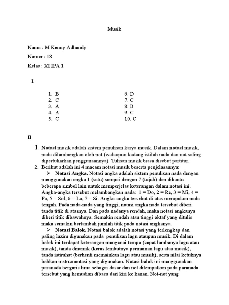Notasi Musik dan Tanda Dinamik | PDF