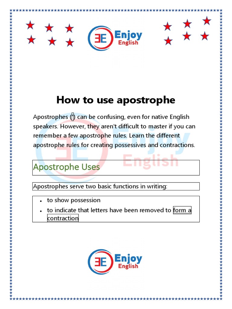 Using Apostrophe | PDF | Linguistic Morphology | Linguistics