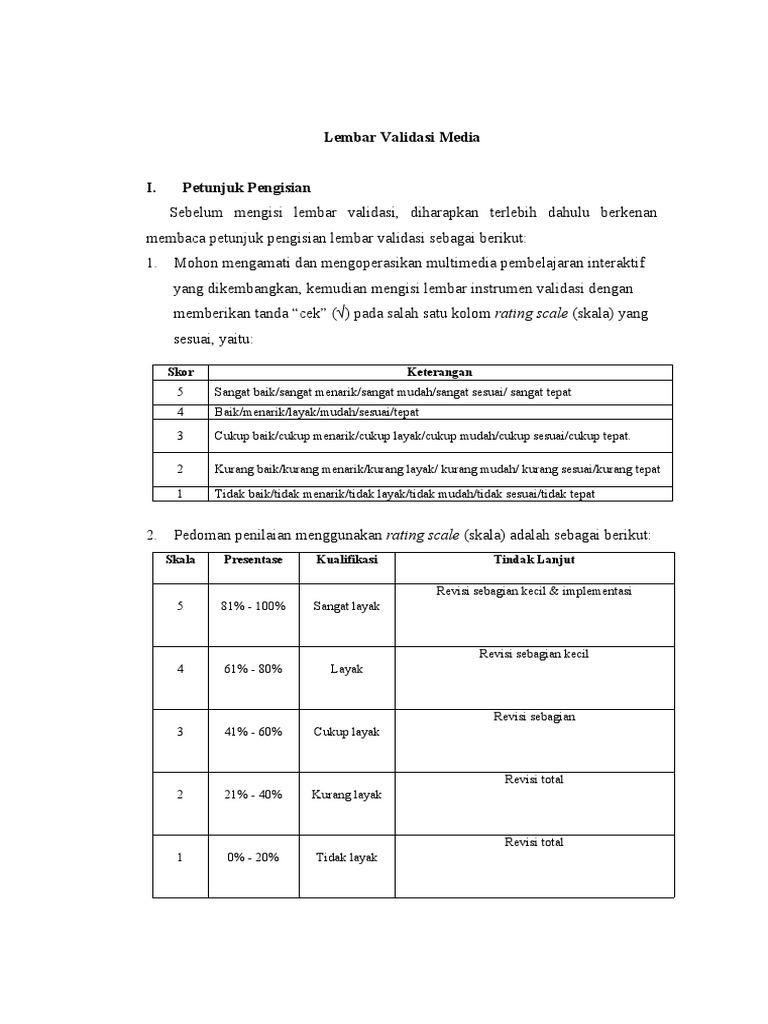 Lembar Validasi Media | PDF