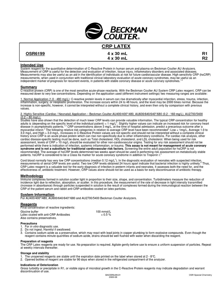 En - CRP Latex Reagent | PDF | C Reactive Protein | Medicine