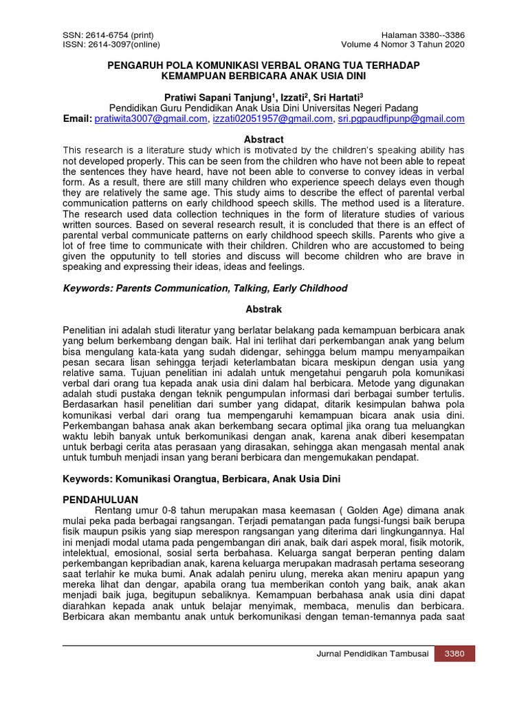 Pengaruh Pola Komunikasi Orang Tua | PDF
