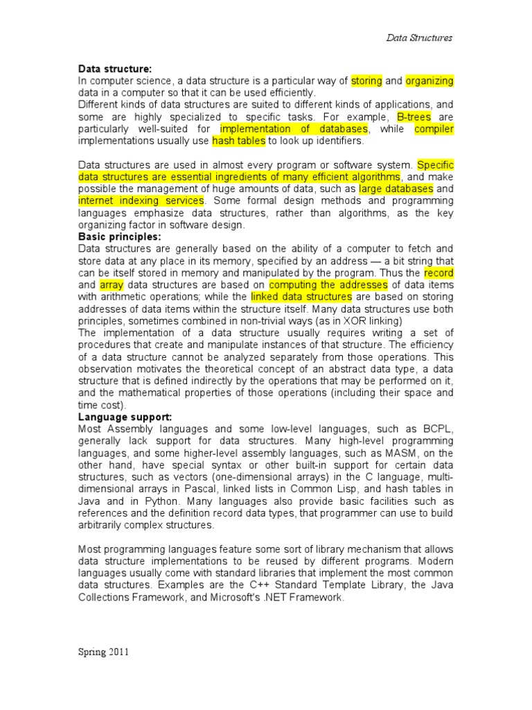 Intro Data Structure | Download Free PDF | Data Structure | Programming ...