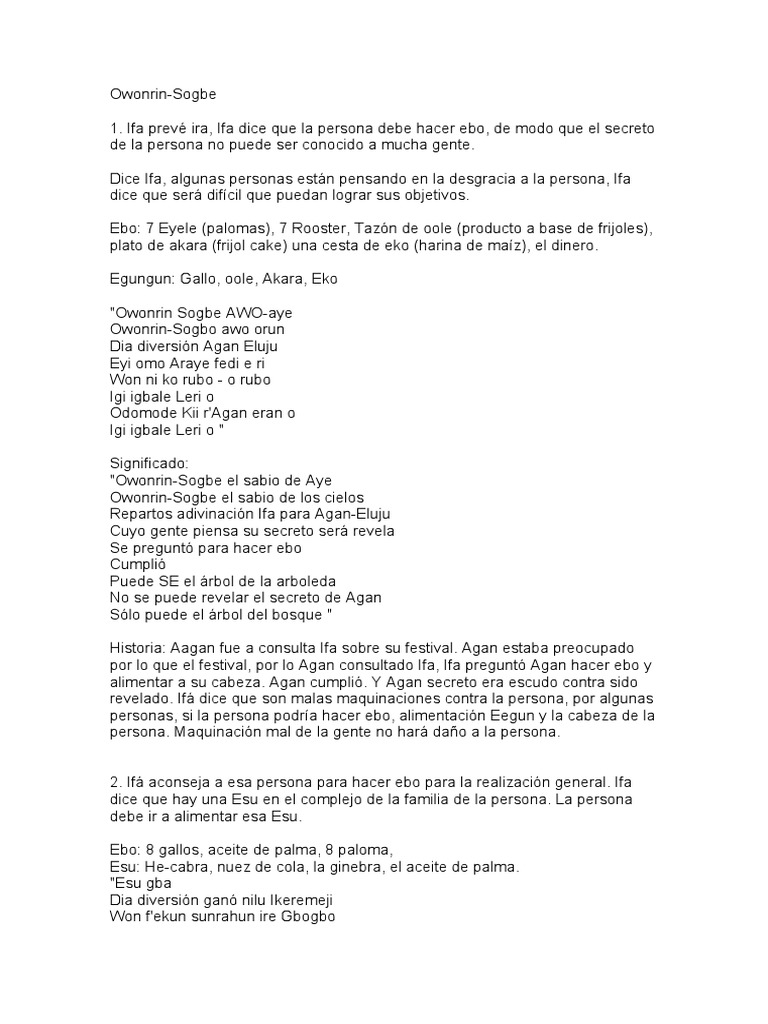 2 Owonrin Sogbe 4 Ingles | PDF | Religión étnica | Santeria