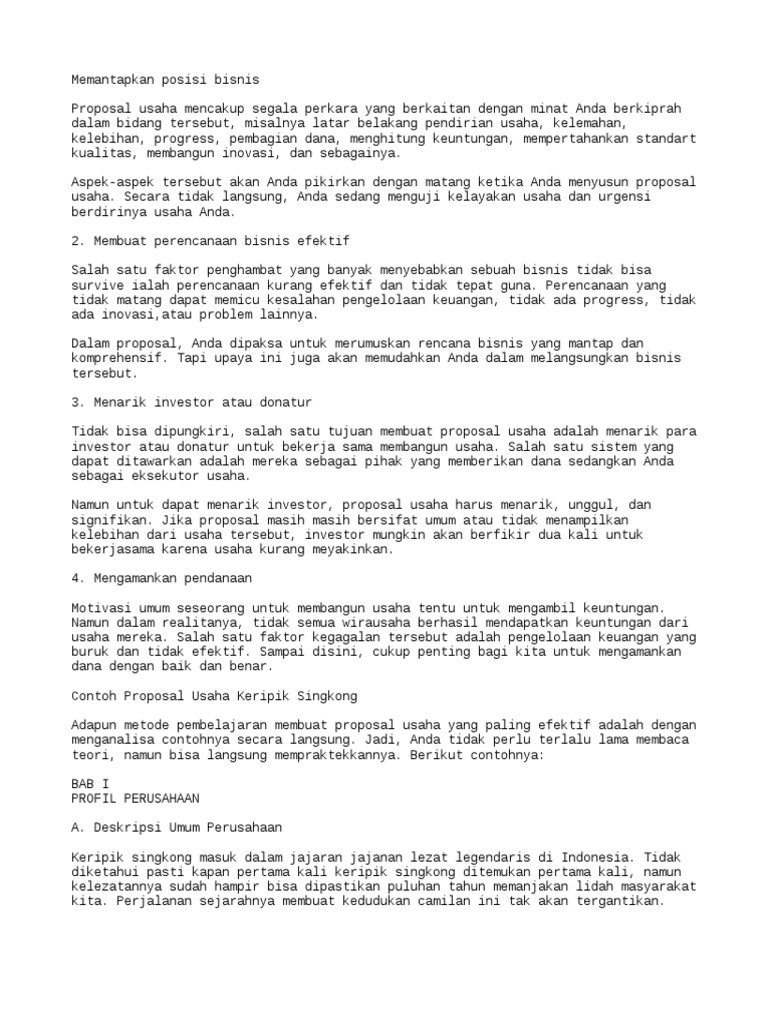 Proposal PKK | PDF | Karier & Perkembangan | Bisnis
