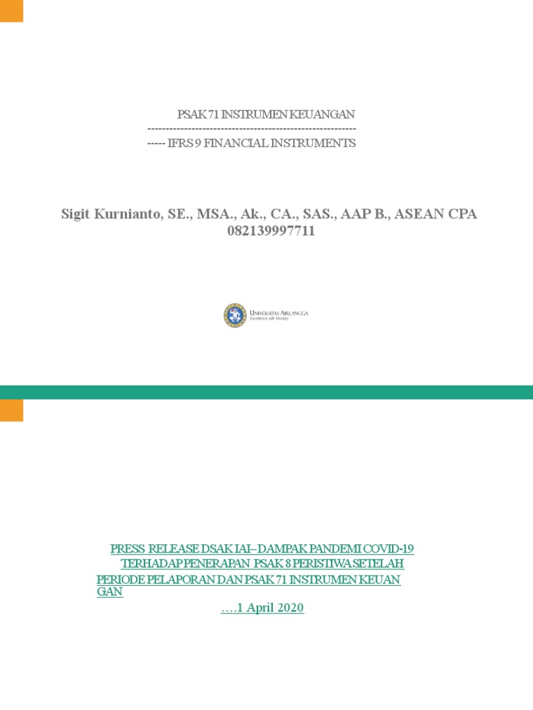 PSAK 71 Instrumen Keuangan 23052021 | PDF | Business | Corporate Governance