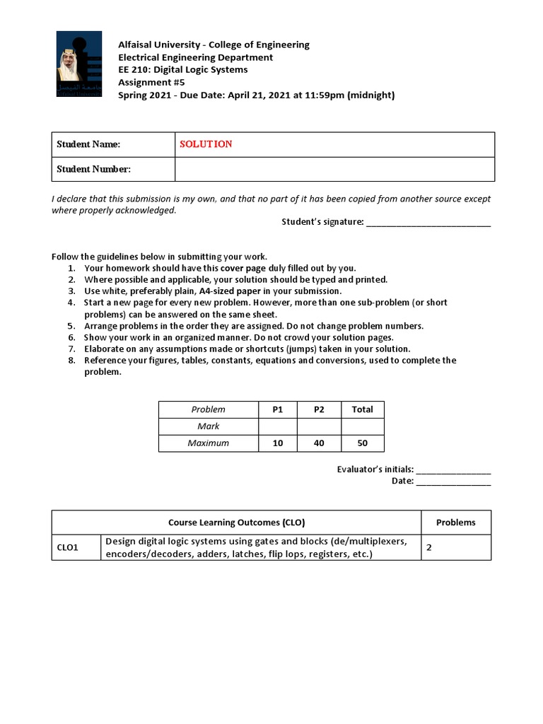 EE210 Assignment5 Solution | PDF | Computer Science | Electrical ...